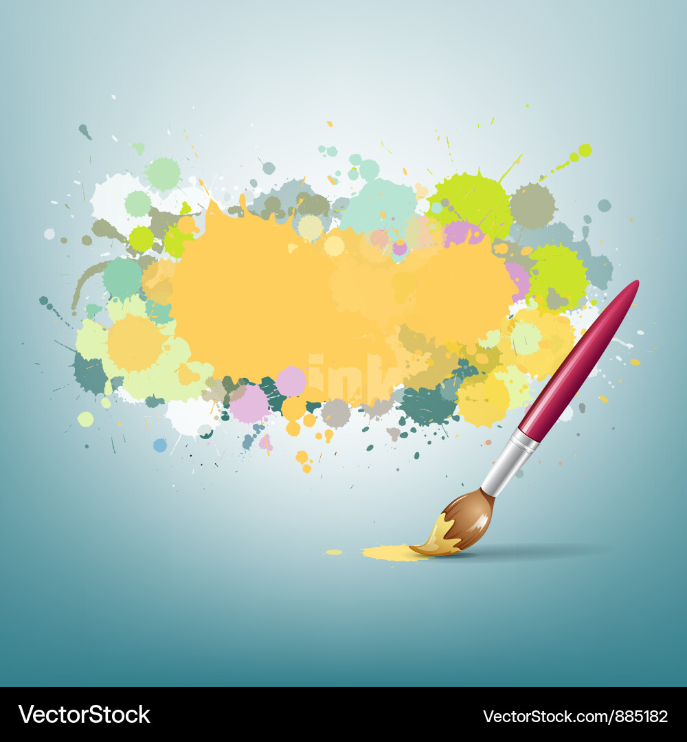 Abstract colorful ink and paint brush background Vector Image