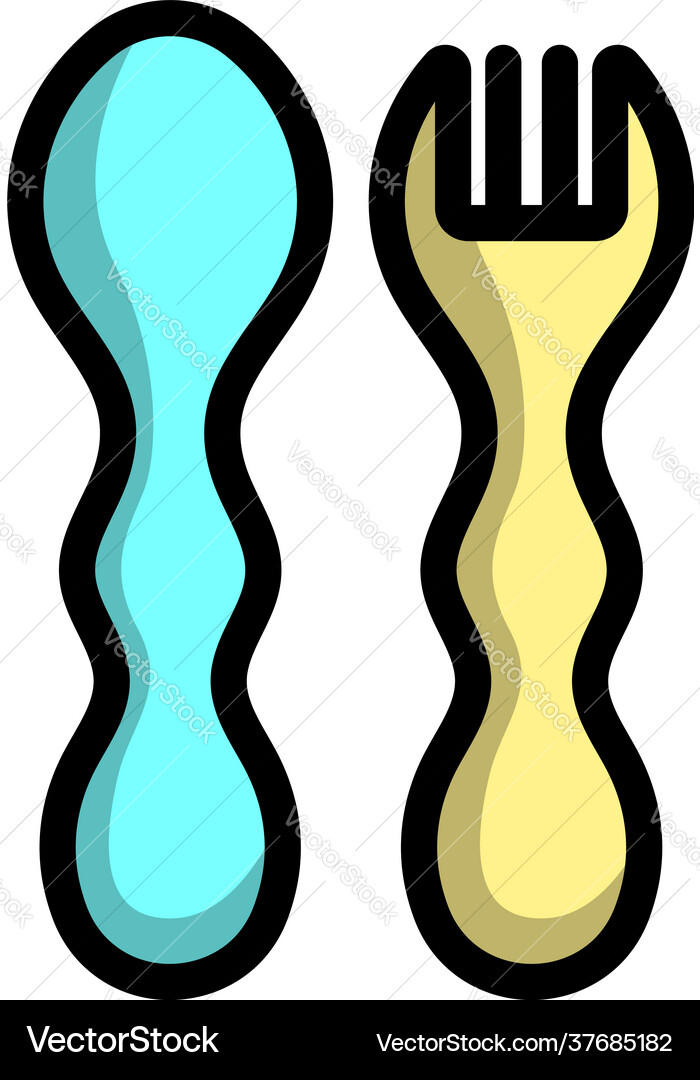 Baby spoon and fork icon Royalty Free Vector Image