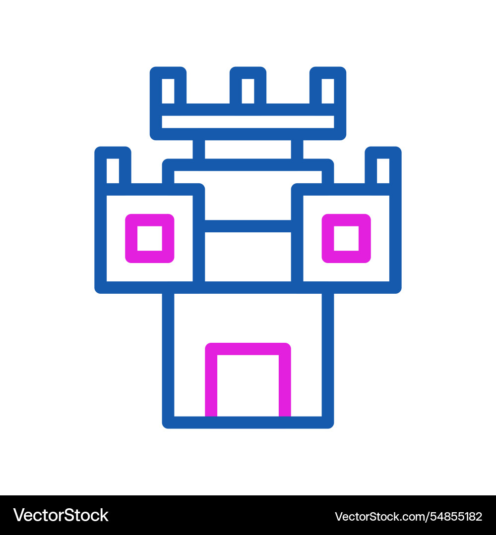 Castle icon fortress symbol medieval architecture Vector Image