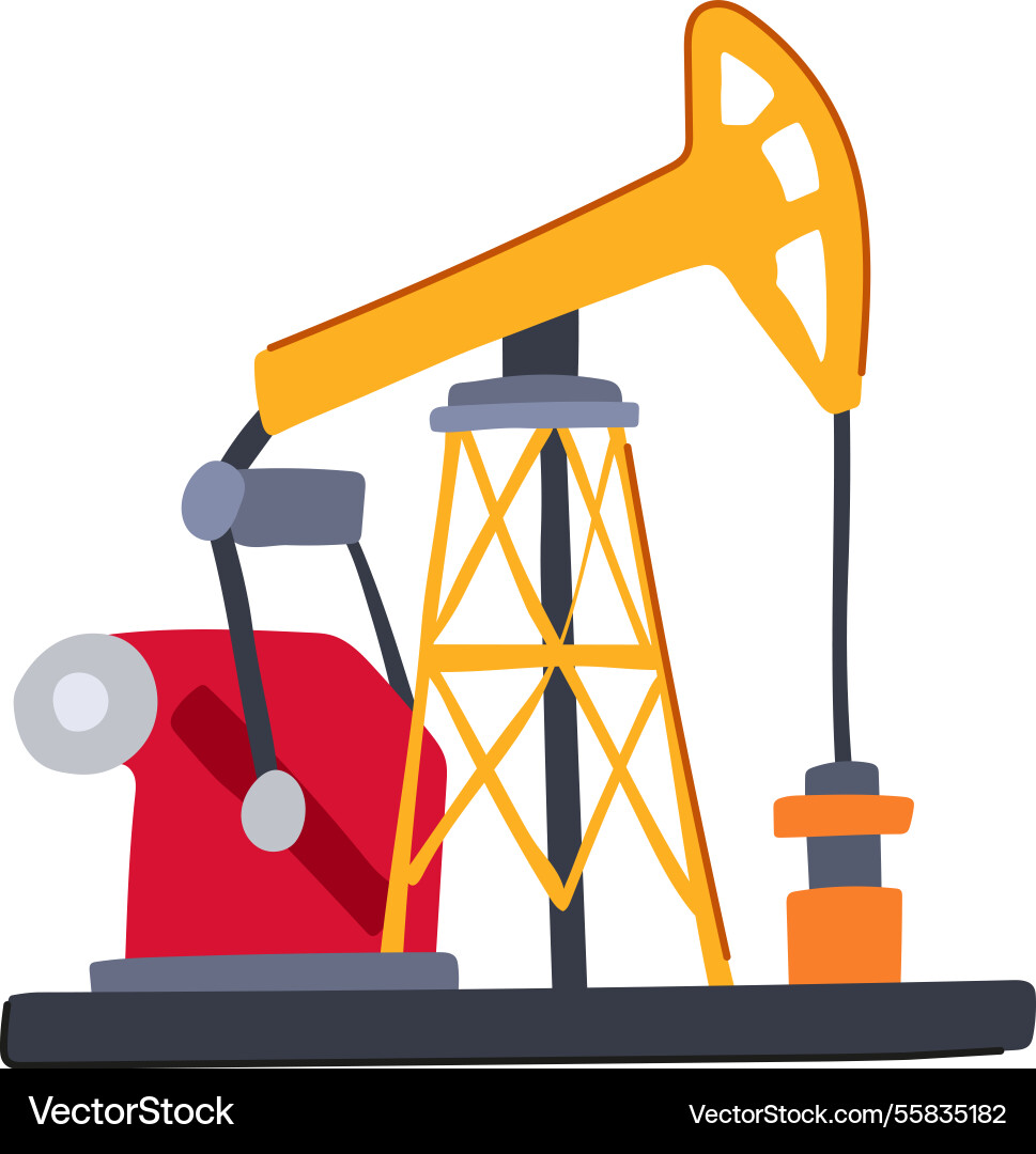 Exploration oil rig cartoon Royalty Free Vector Image