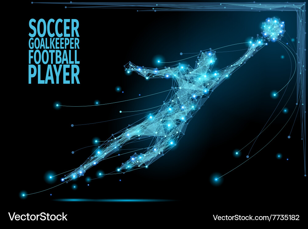 Goalkeeper poly soccer Royalty Free Vector Image