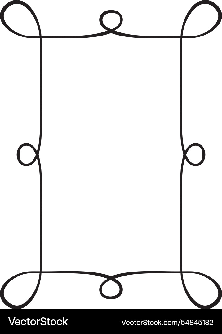 Hand drawn ribbon rectangle frame Royalty Free Vector Image