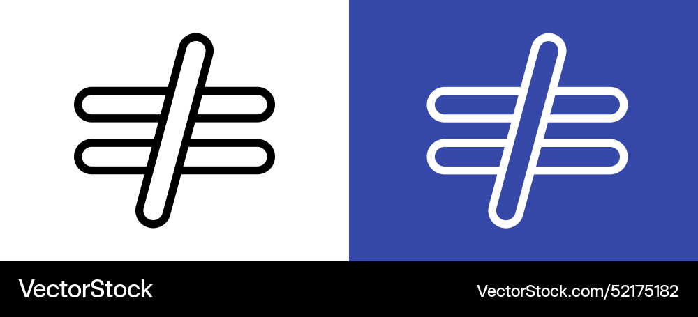 Inequality logo sign set outline Royalty Free Vector Image