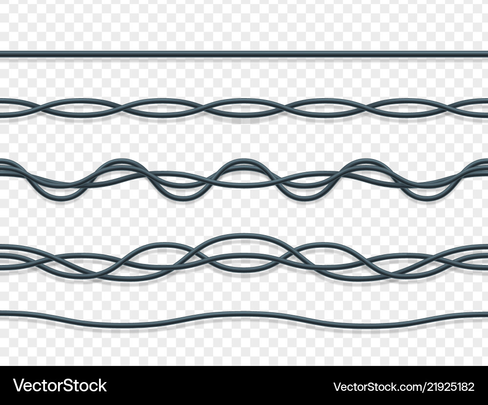 Realistic electrical wire set electricity Vector Image