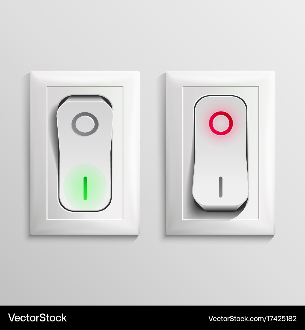 Toggle switch plastic switches Royalty Free Vector Image