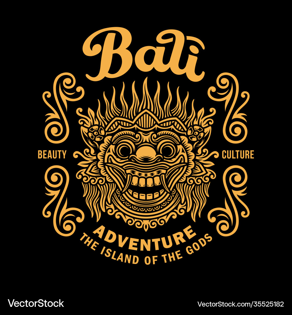 Traditional balinese mask Royalty Free Vector Image