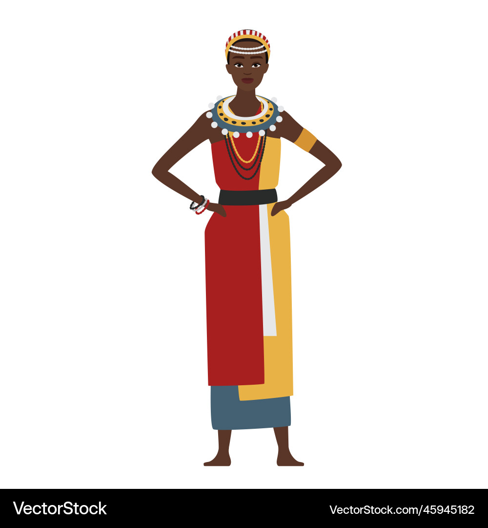 Traditional dressed african woman Royalty Free Vector Image
