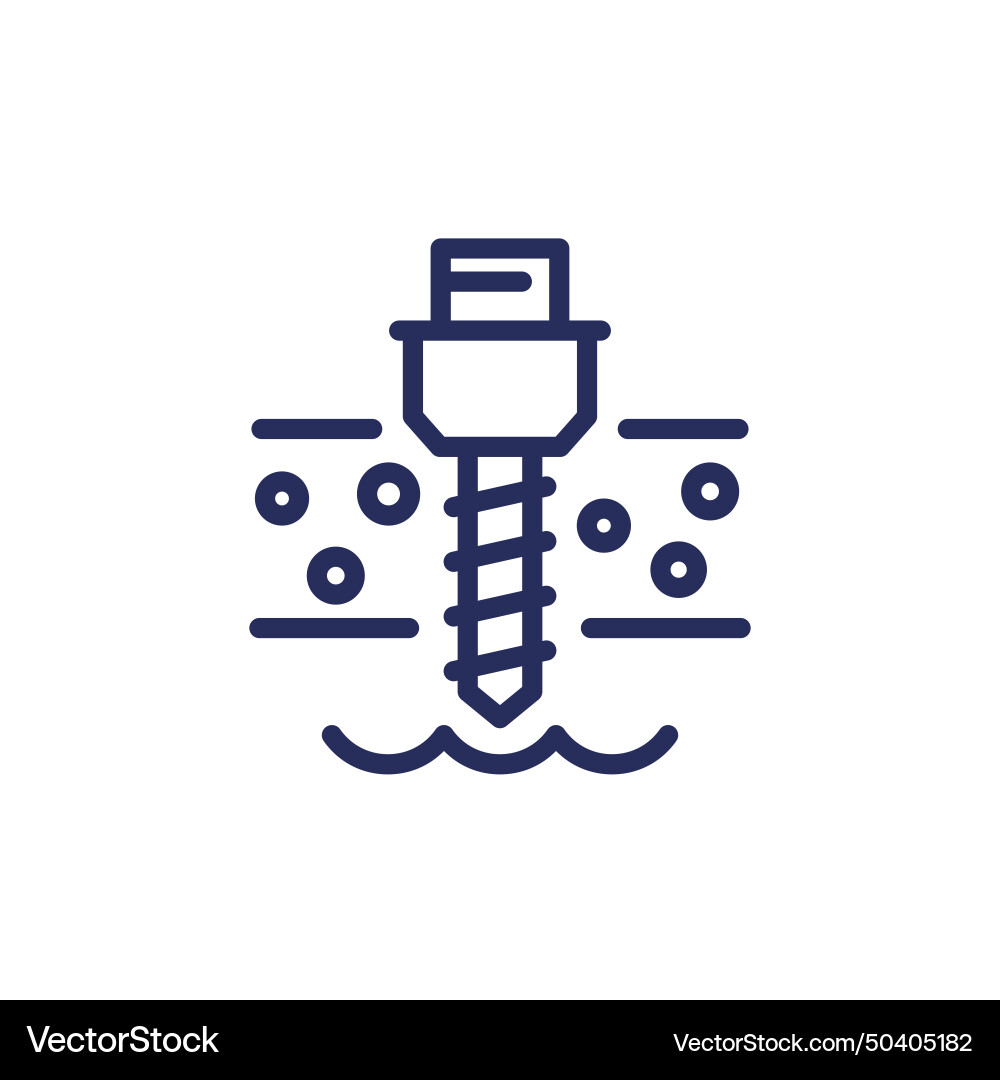 Well drilling line icon on white Royalty Free Vector Image
