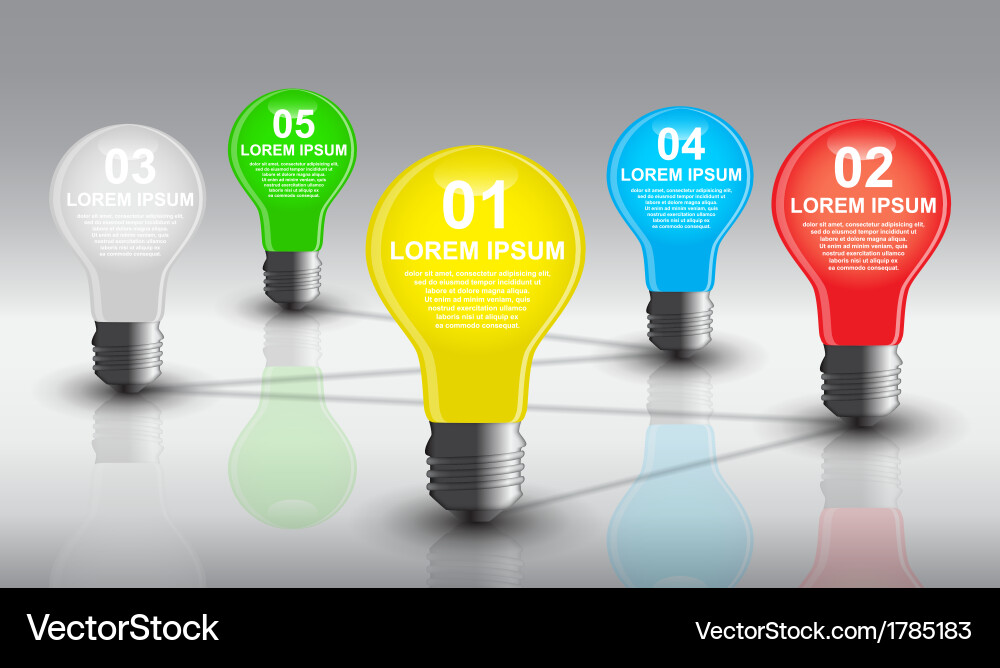 Bulb infographic Royalty Free Vector Image - VectorStock