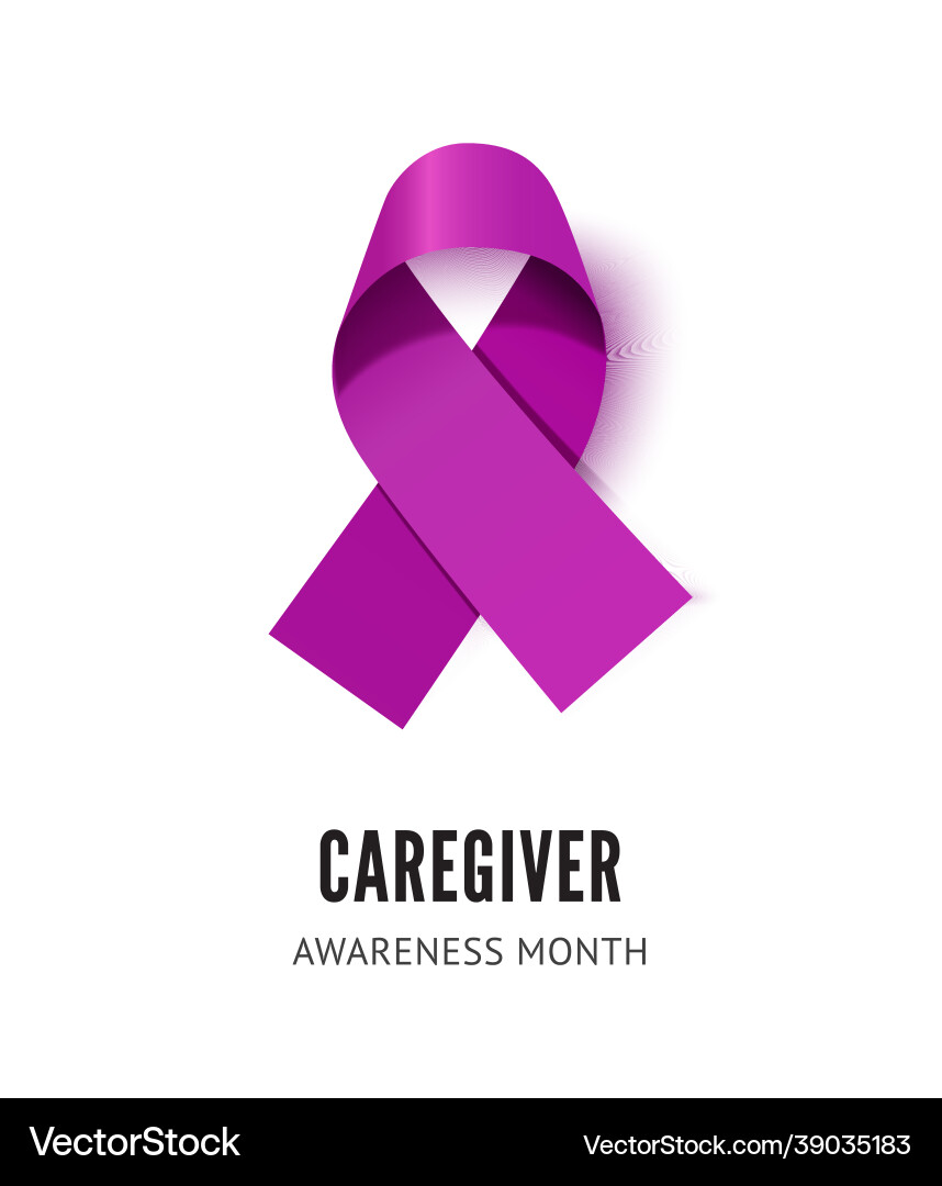 Caregiver awareness ribbon Royalty Free Vector Image