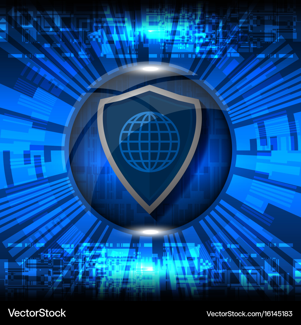 Cyber security shield Royalty Free Vector Image