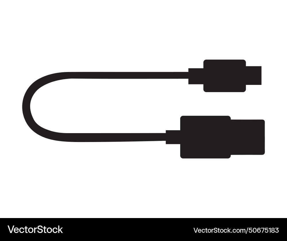 Data cable silhouette art Royalty Free Vector Image