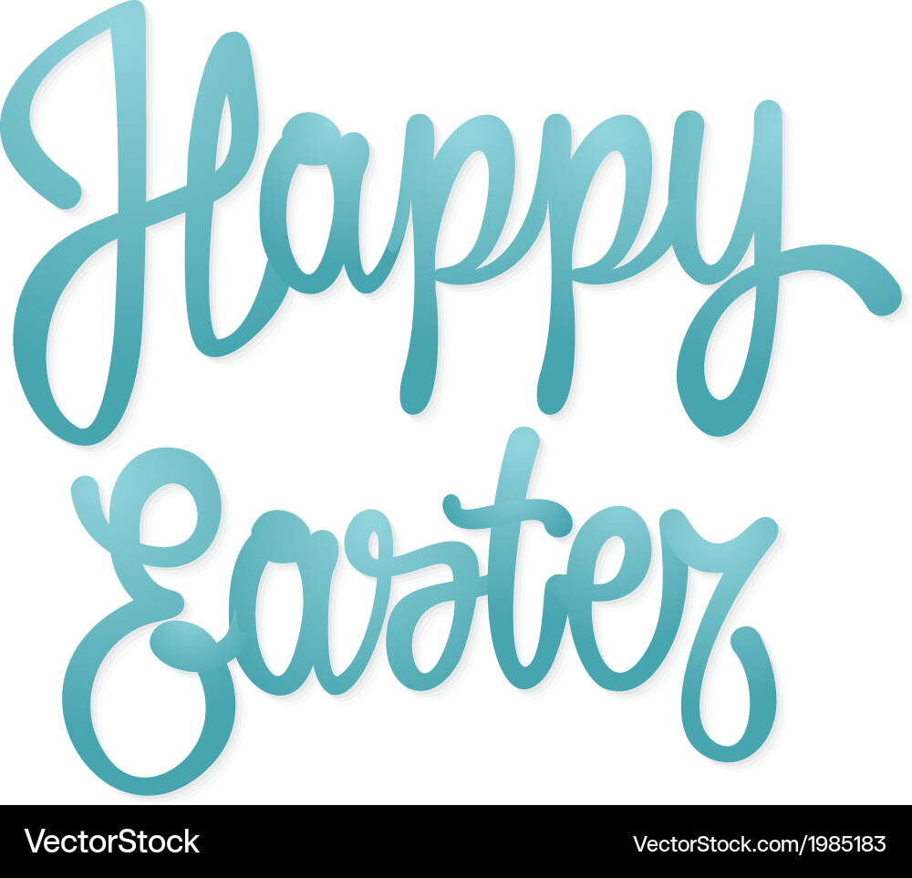 Happy easter hand lettering Royalty Free Vector Image