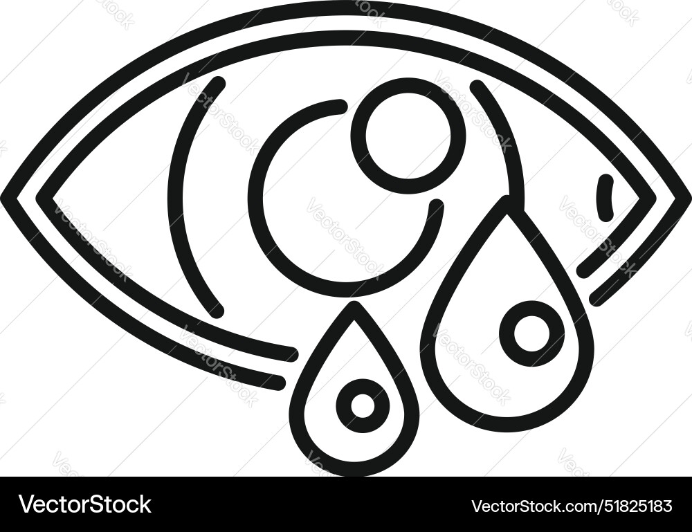 Human eye crying suffering from allergic reaction Vector Image