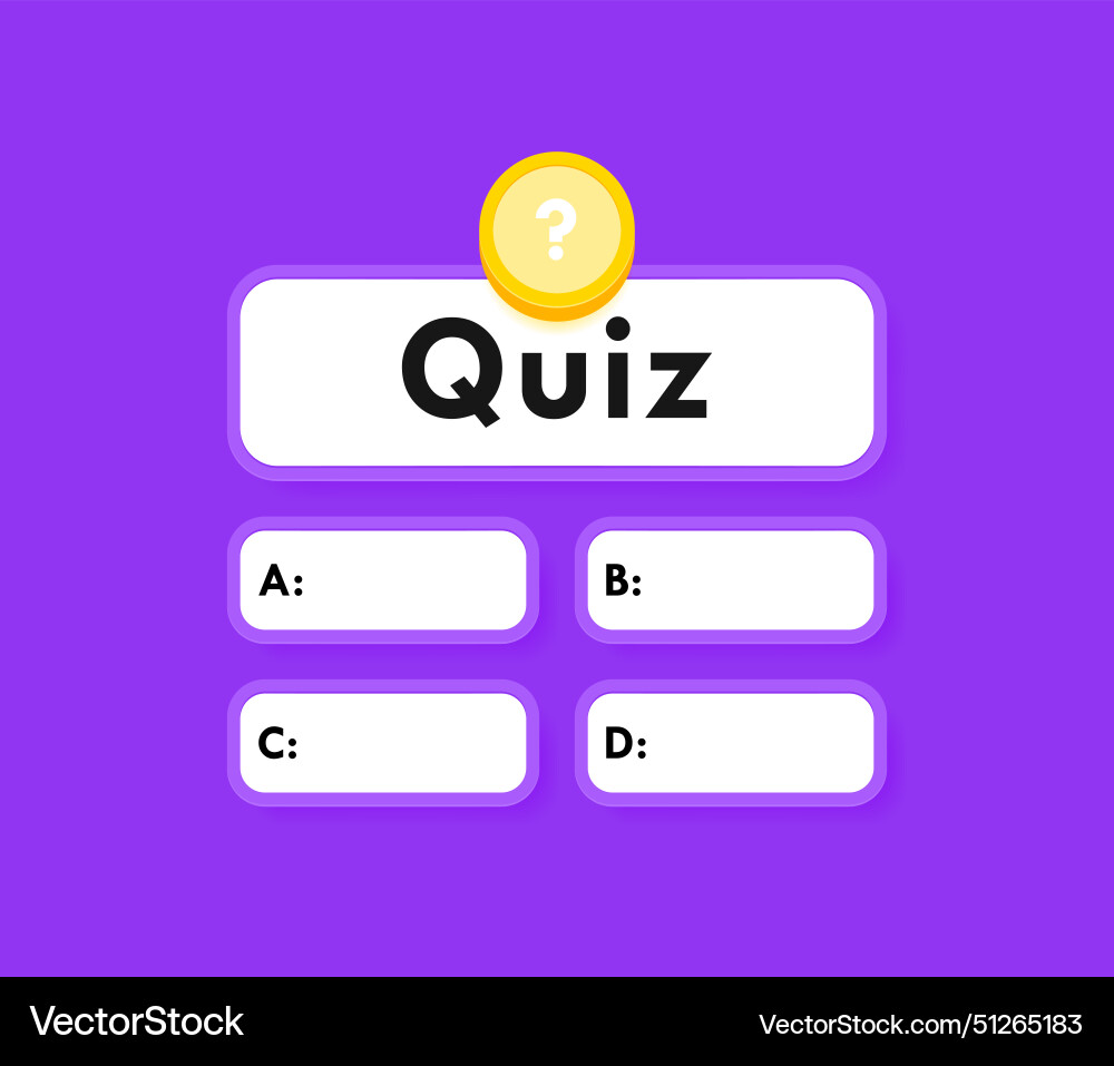 Intellectual quiz game pop up box with question Vector Image