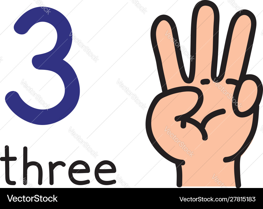Kids Forming Number Three Sign Royalty Free Vector Image