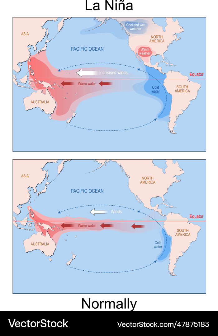 La nia world map Lizenzfreies Vektorbild - VectorStock