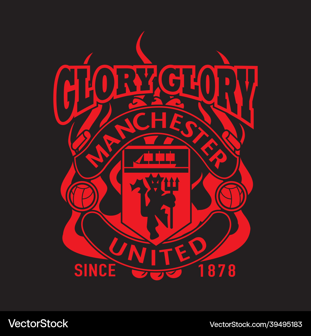 Manchester United Logo Royalty Free Vector Image