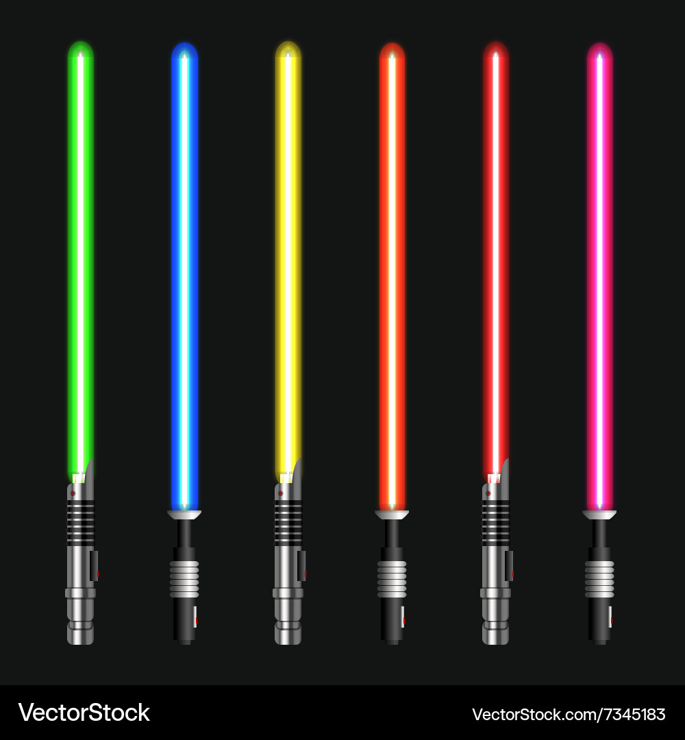 Modern light swords on dark background Royalty Free Vector