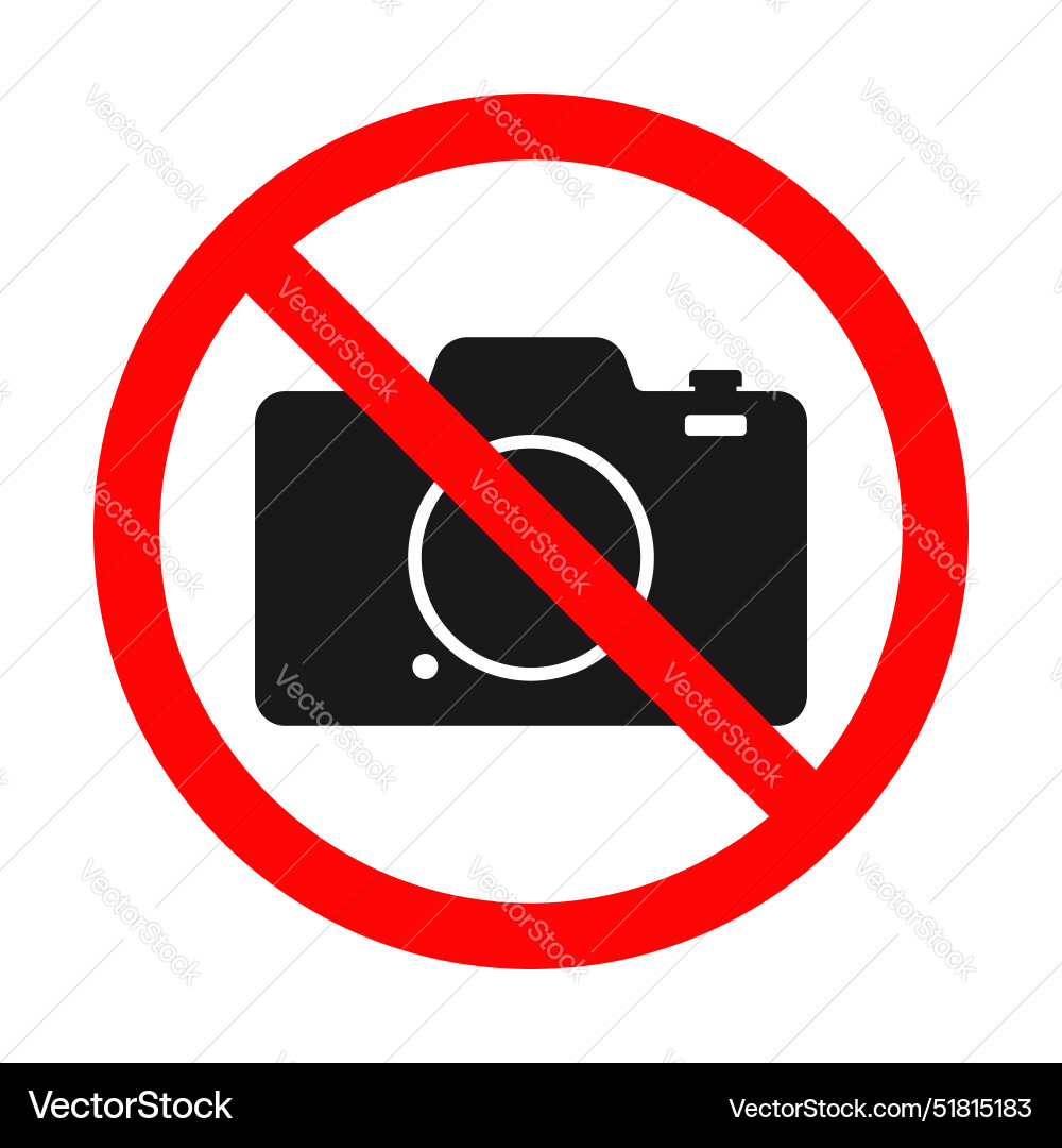 No photography allowed prohibited symbol icon Vector Image
