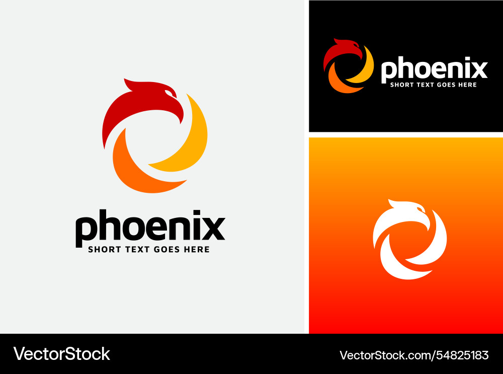 Phoenix Fenix Circular Logo Royalty Free Vector Image