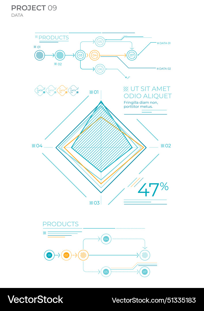 Project elements commercial charts modern visual Vector Image