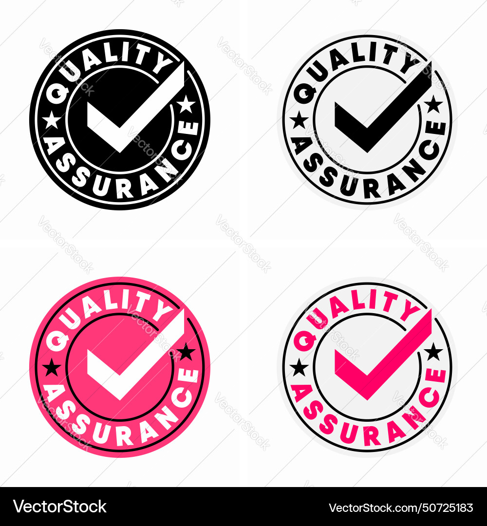 Quality assurance information sign Royalty Free Vector Image
