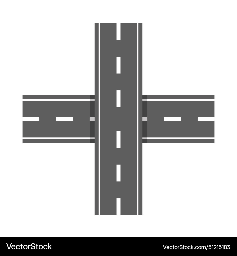 Road intersection converge marked by dashed – Royalty-Free Vector ...