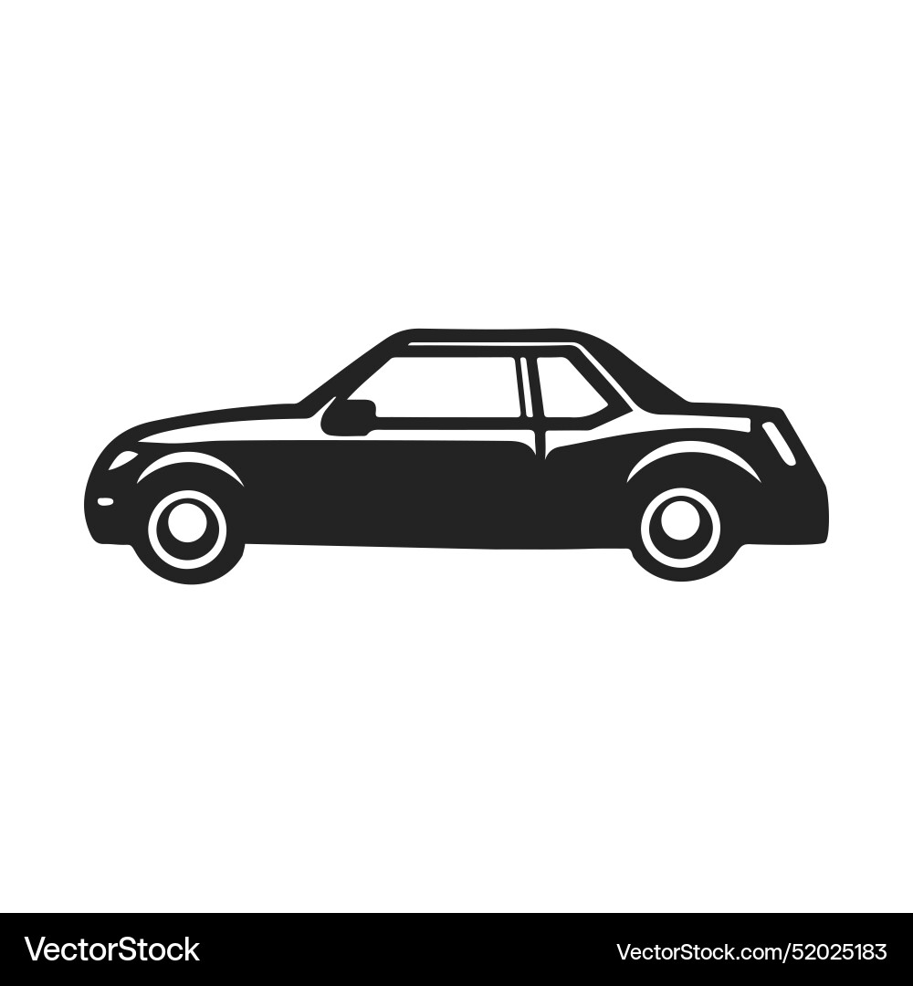 Simple car silhouette Royalty Free Vector Image