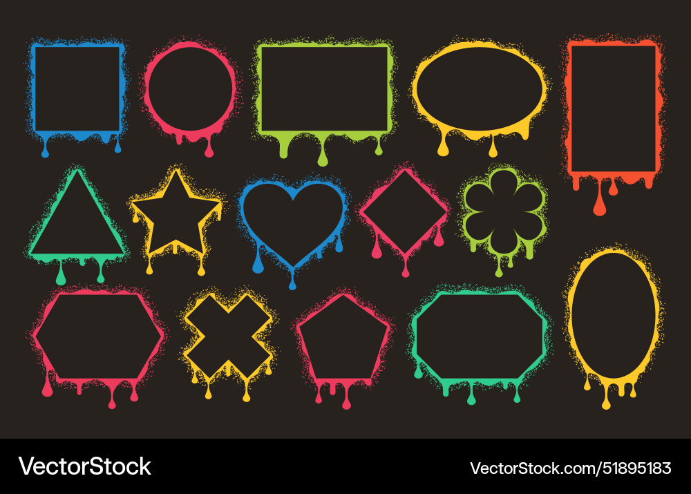 Vibrant collection of graffiti frames featuring Vector Image