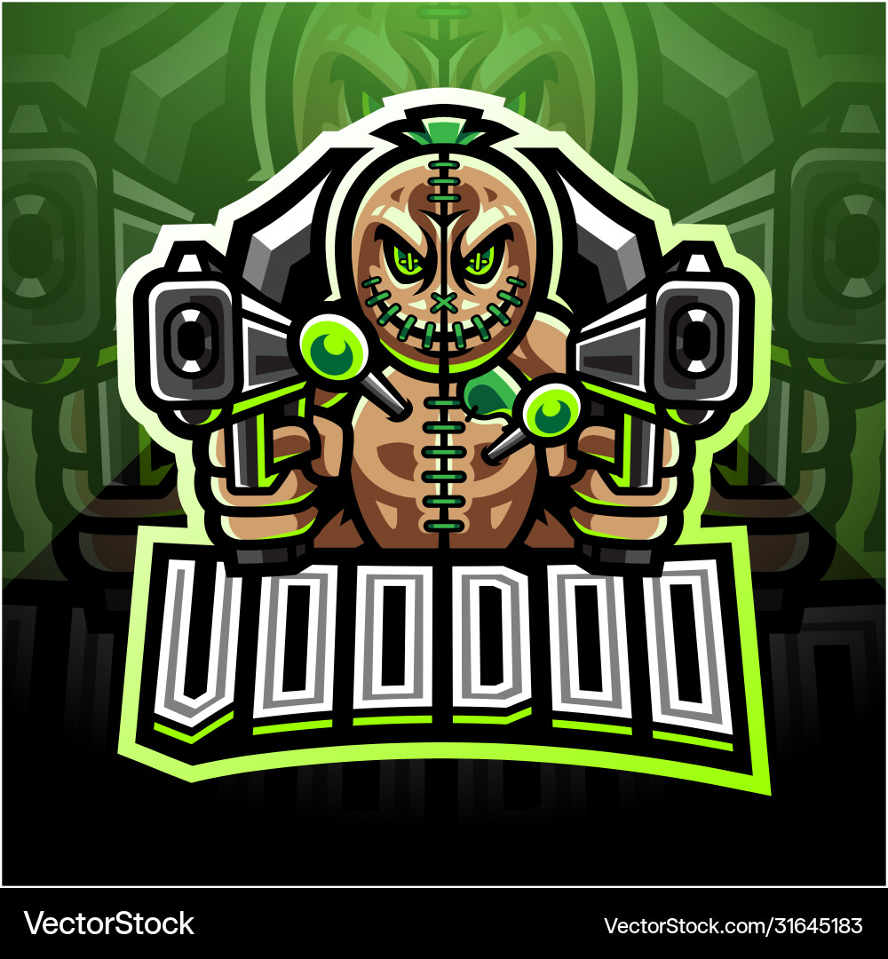 Voodoo Gunner Mascot Logo Royalty Free Vector Image
