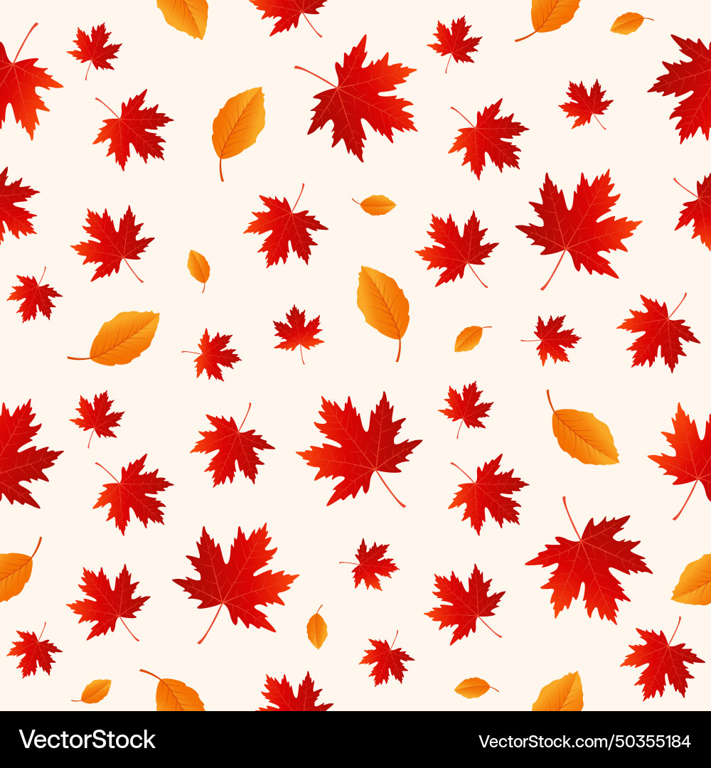 Colorful autumn leaves pattern falling Royalty Free Vector