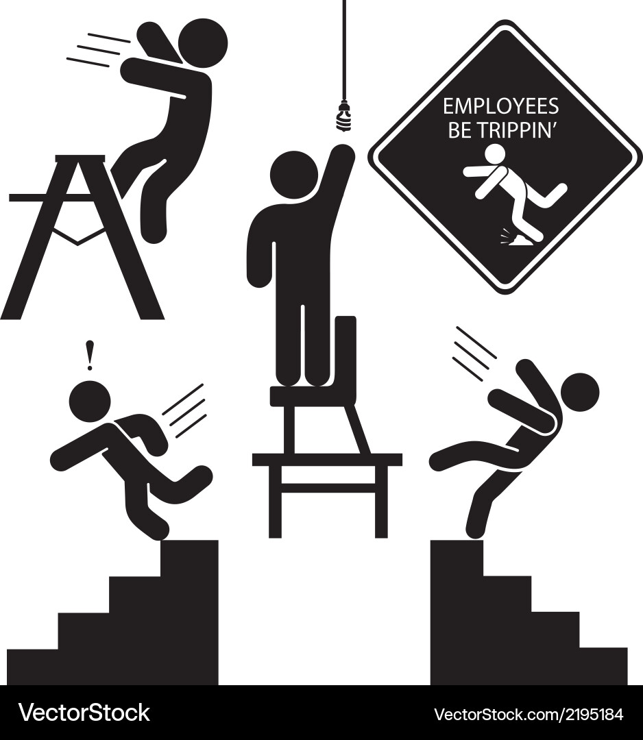 Falling Hazard - Stick Figure Royalty Free Vector Image