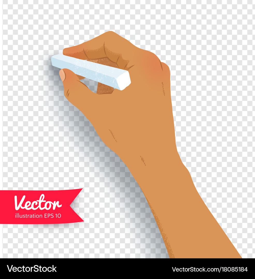 Female hand drawing with chalk Royalty Free Vector Image
