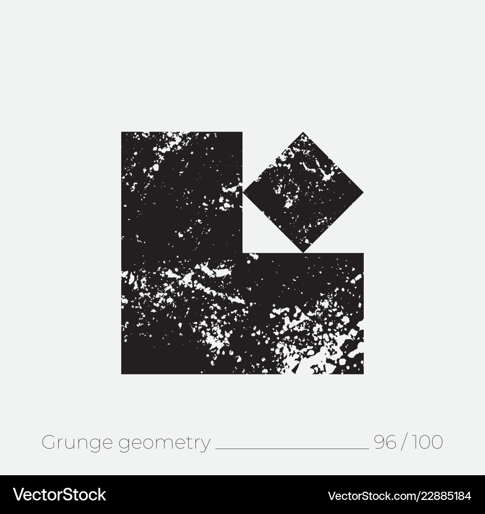 Geometric simple shape in grunge retro style Vector Image