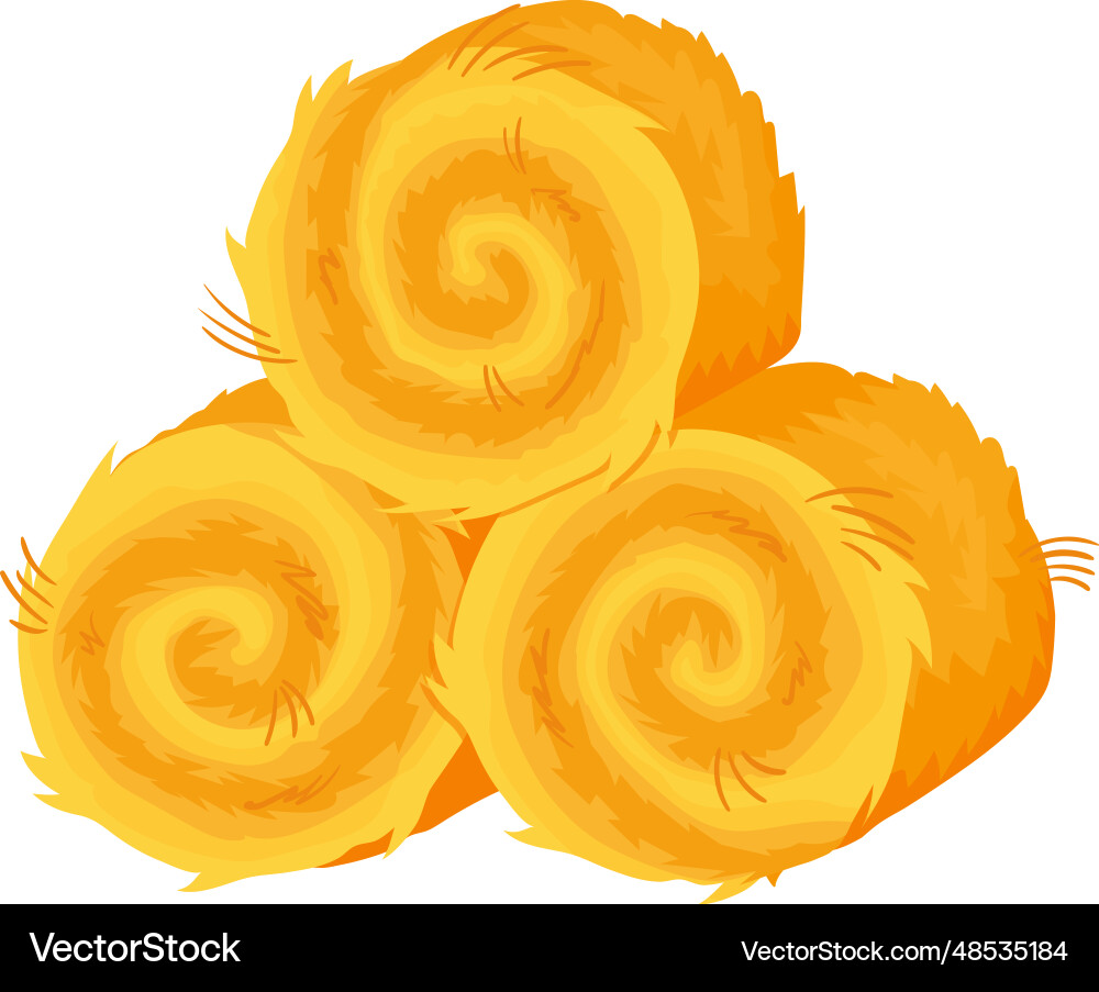 Golden Hay Rolls Stack Royalty Free Vector Image