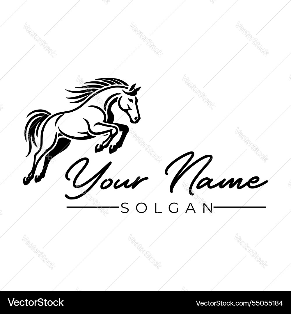 Of a galloping horse long jump Royalty Free Vector Image