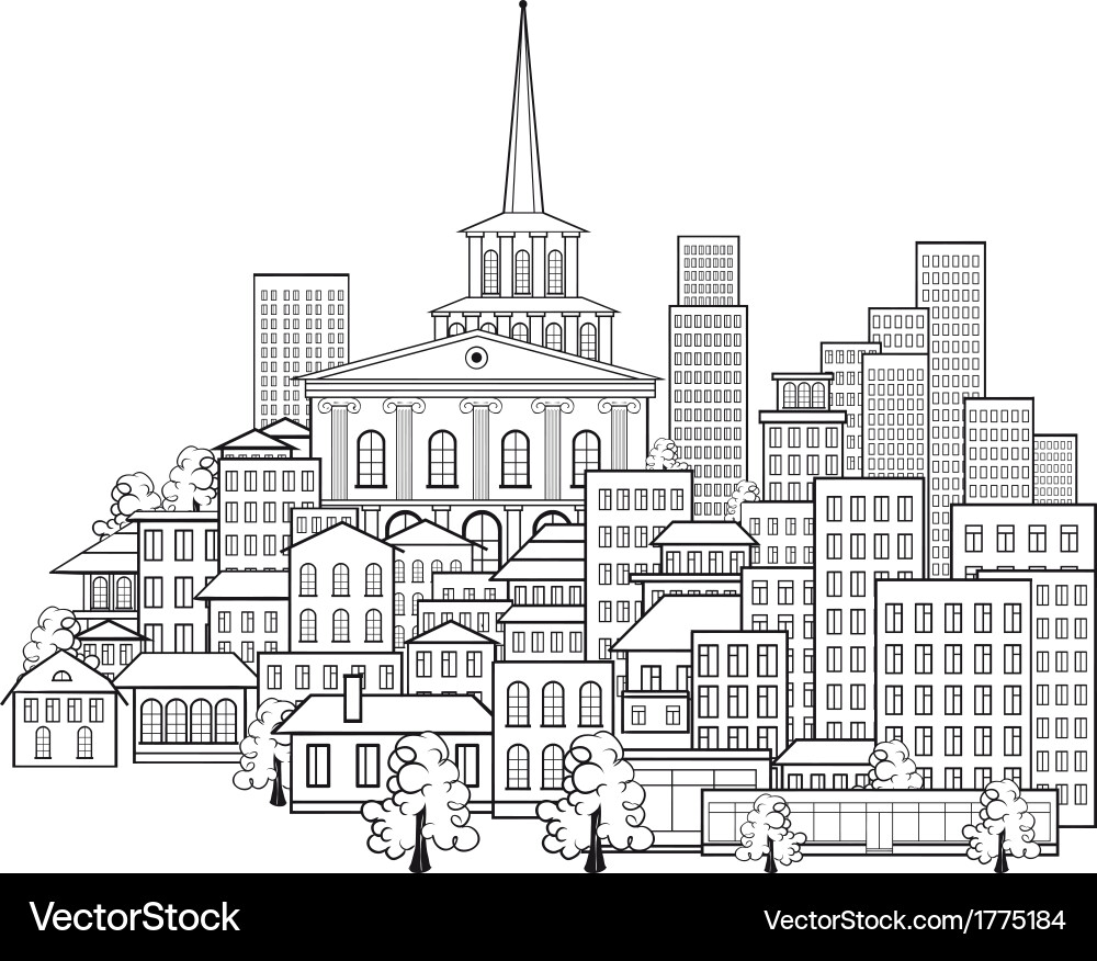 Quaint Townscape Royalty Free Vector Image - VectorStock
