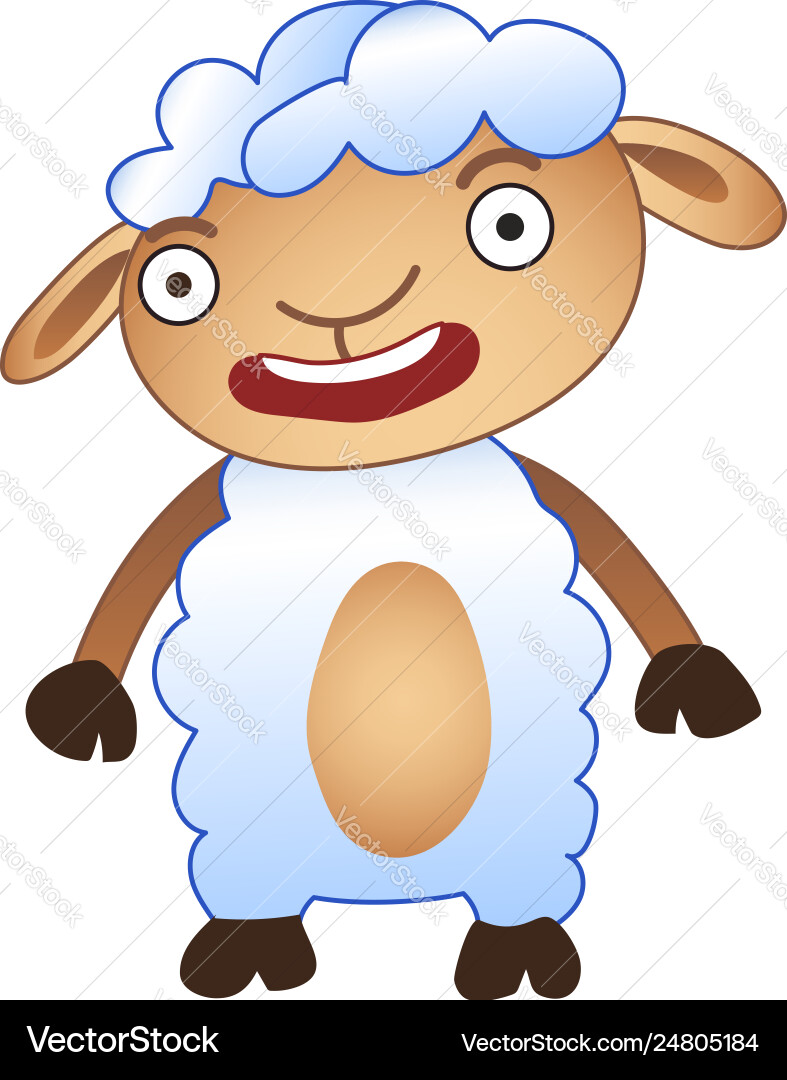 Shocked sheep icon cartoon style Royalty Free Vector Image