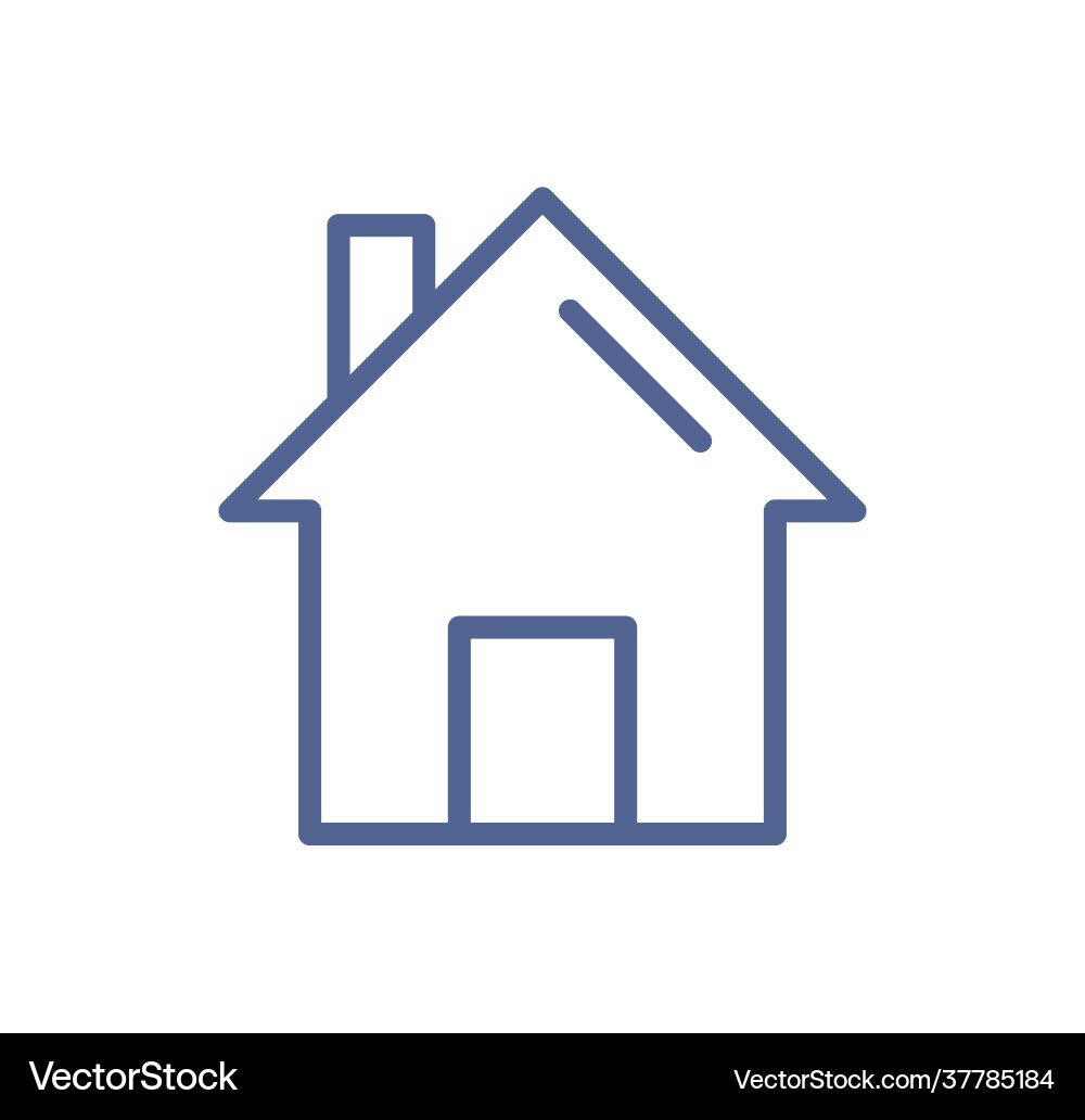 Simple House Icon - Line Art Royalty Free Vector Image