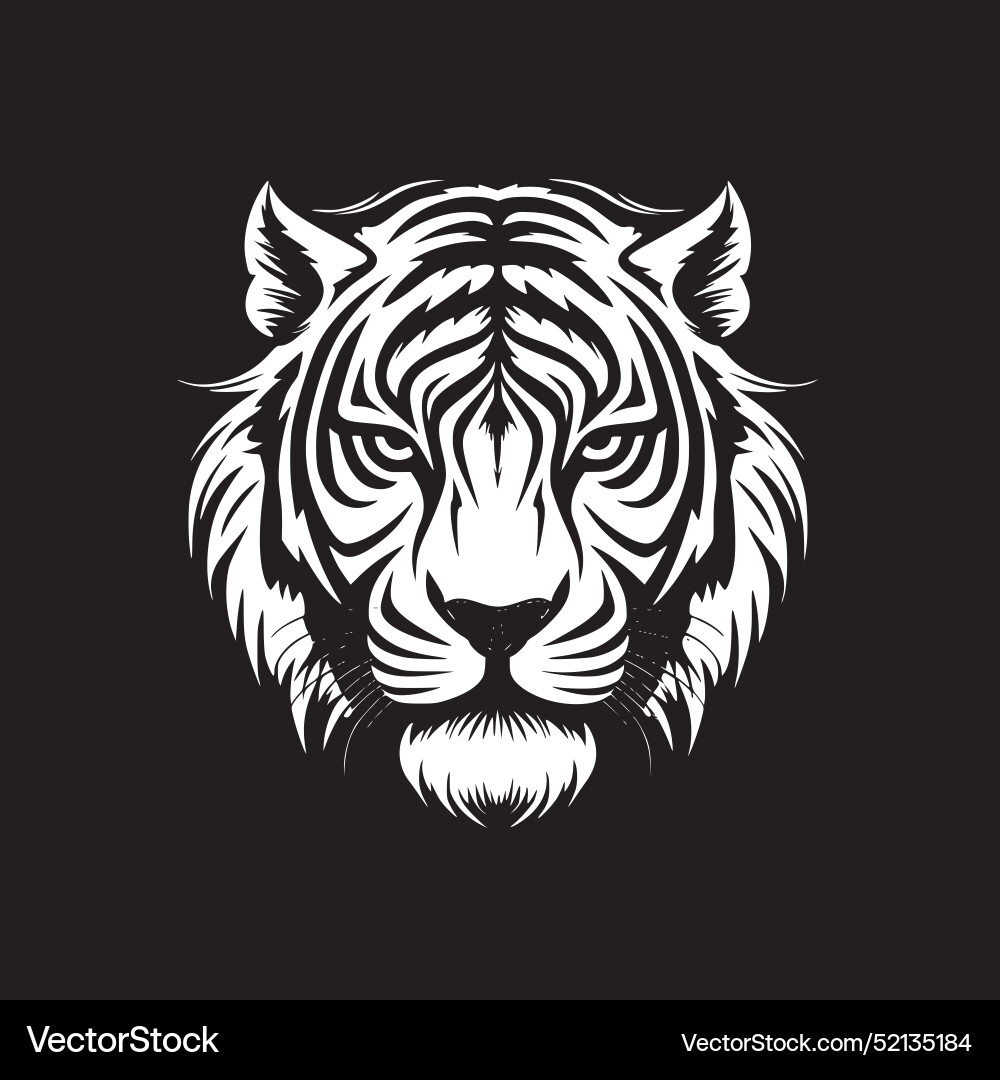 Tiger - black and white isolated icon Royalty Free Vector