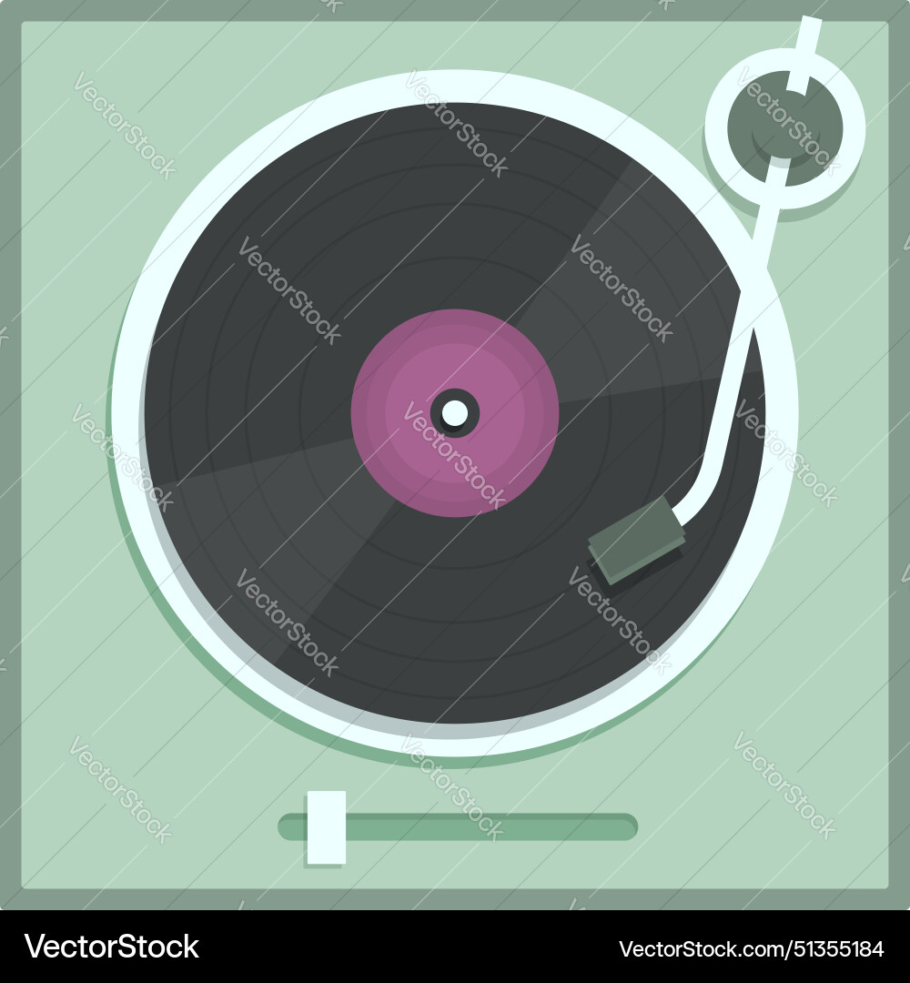 Vintage turntable flat design Royalty Free Vector Image