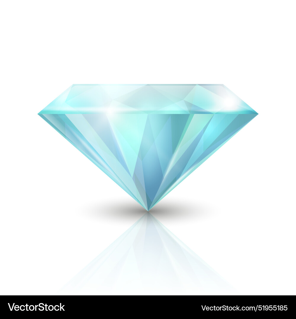 3d realistic blue transparent triangular glowing Vector Image