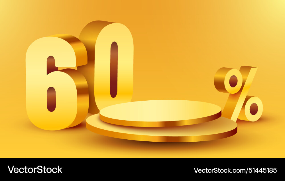 60 percent off discount creative composition Vector Image