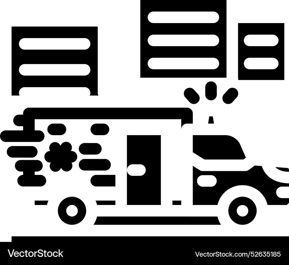 Ambulance dispatch glyph icon Royalty Free Vector Image