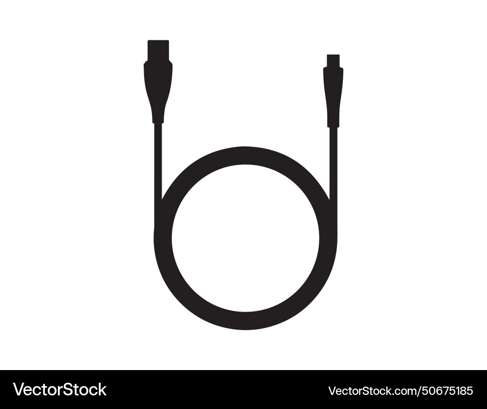 Data cable silhouette art Royalty Free Vector Image