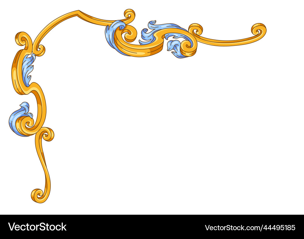 Decorative floral corner in baroque style Vector Image