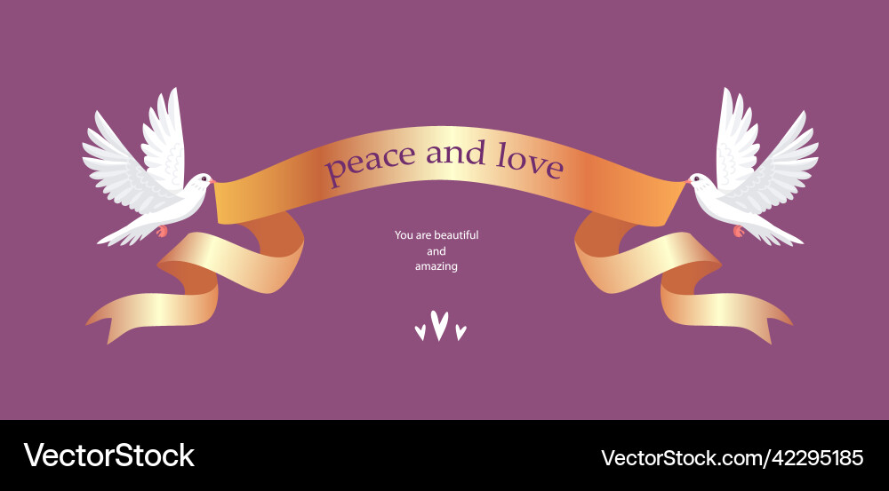 Doves ribbon 2 Royalty Free Vector Image - VectorStock