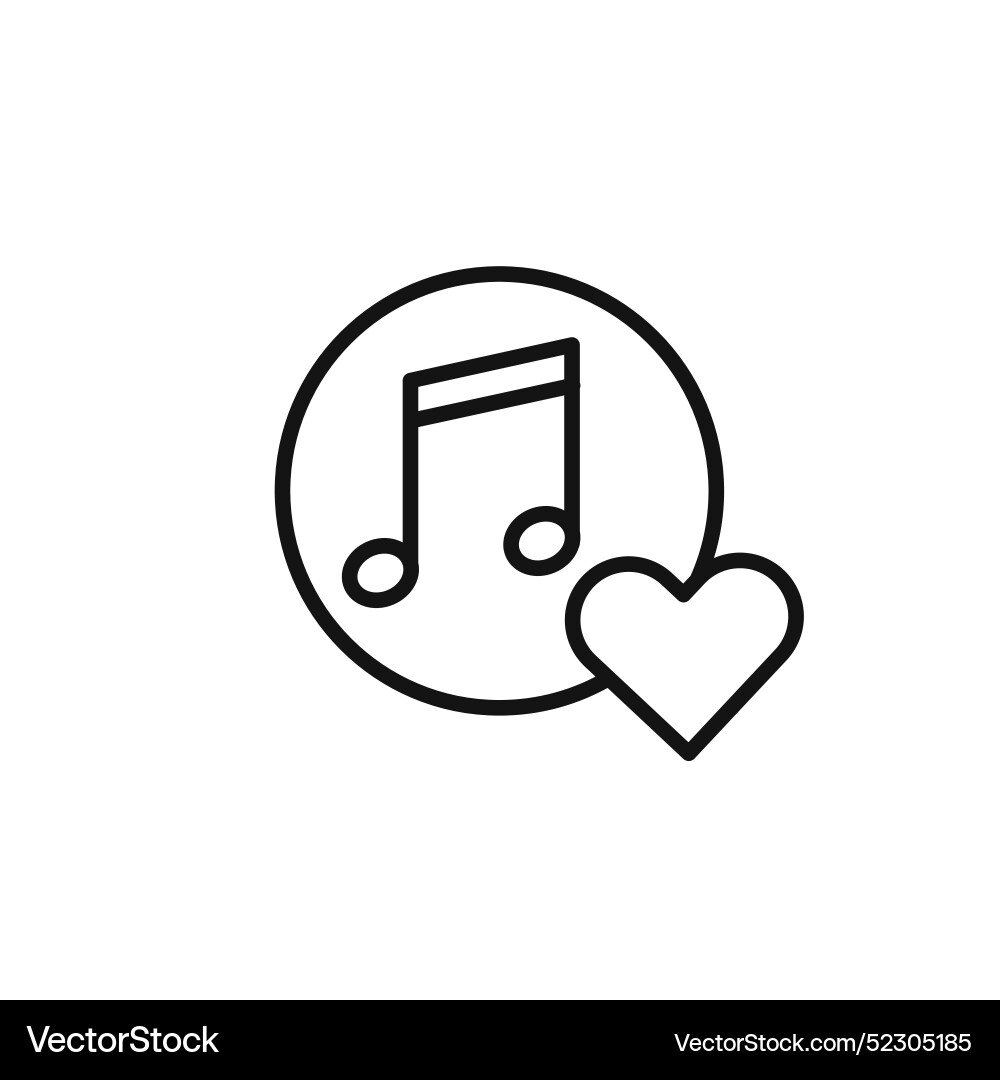 Heard heart note icon outline collection in black Vector Image