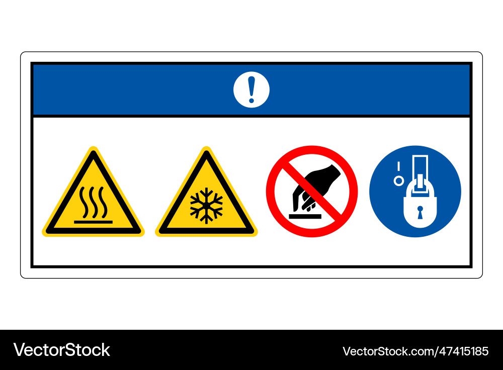 Hot or Cold Surface Warning Sign Royalty Free Vector Image